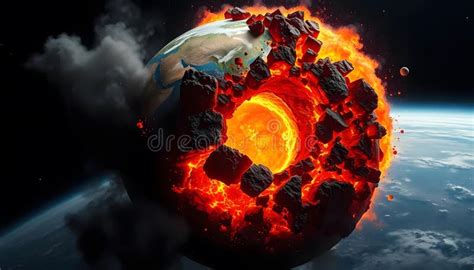 A Concept Of Planet Earth Exploding And Visible From Space Generated By