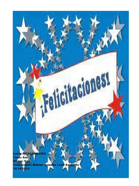 Letra De Felicitaciones En Vals Pdf
