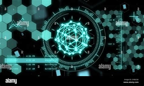Image Of Scopes And Scientific Data Processing Over Black Background Global Science