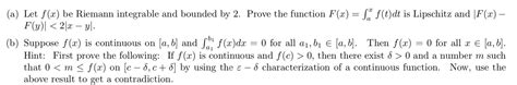 solved a let f x be riemann integrable and bounded by 2