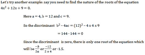 Discriminant And Nature Of Roots Of Quadratic Equations