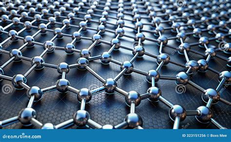 Carbon Surface Abstract Nanotechnology Hexagonal Geometric Form Close Up Ai Generative Stock