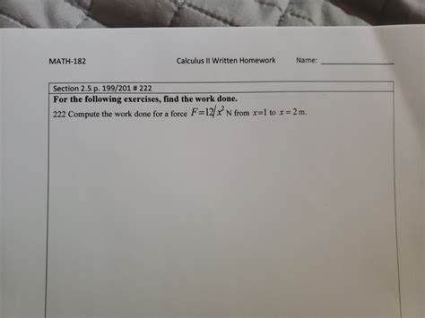 Solved Math 182 Calculus Ii Written Homework Name Section