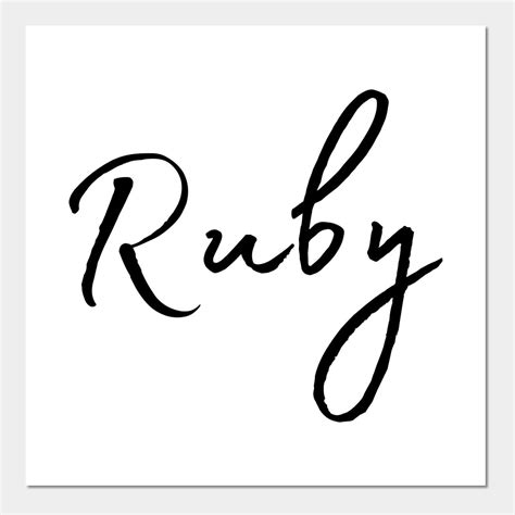 Ruby Name Calligraphy By Word Minimalism