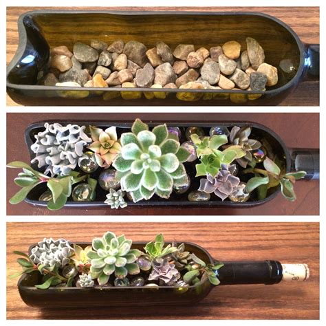 Cute Wine Bottle Succulent Planter