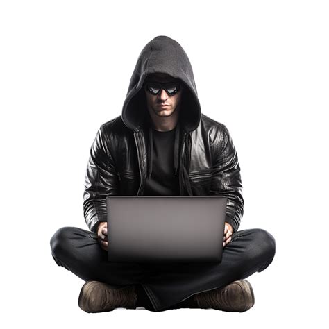 Hacker Utilizando Ordenador Portátil Computadora En Oscuro Ropa 55132136 Png