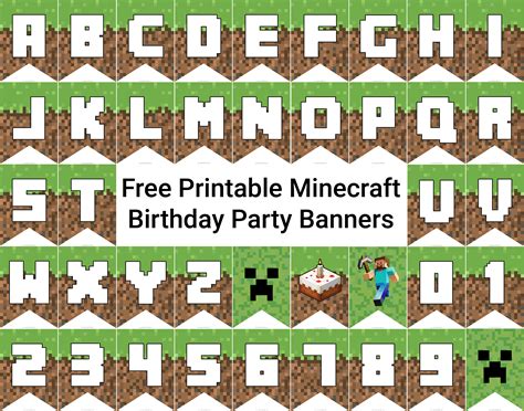 Minecraft Birthday Banner Template Minecraft Birthday Banner Ready