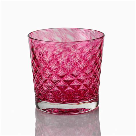 Raspberry Dark Pink Handblown Glassware Mindala Glass Handmade
