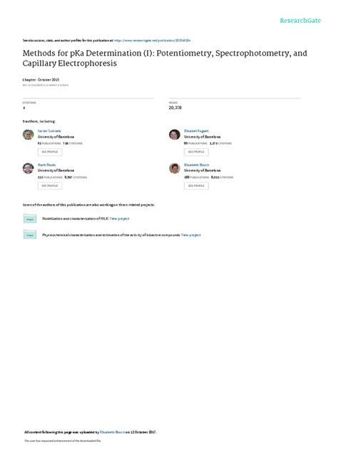 Elsevier Pka Determination Pdf Acid Dissociation Constant Ph