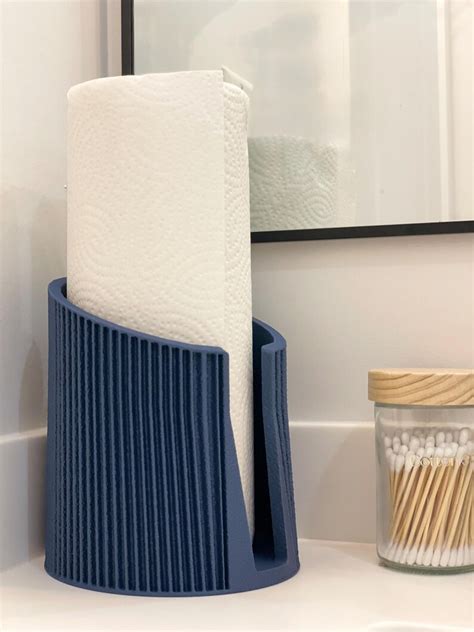 Modern Ribbed Paper Towel Holder Minimal Kitchen Decor 3d Printed