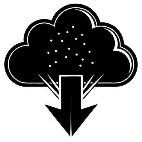 Vector Design Cloud Data Downloading Silhouette For Technology And Cloud Computing Themes