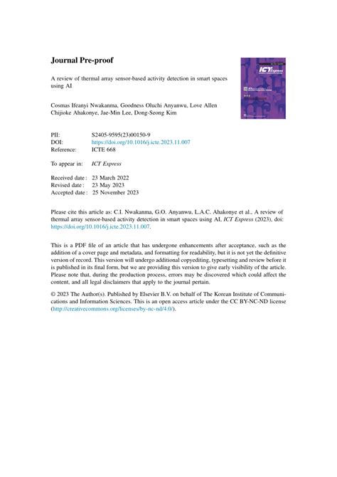 Pdf A Review Of Thermal Array Sensor Based Activity Detection In