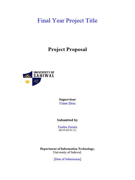 Project Proposal Template Pdf Arduino Computing