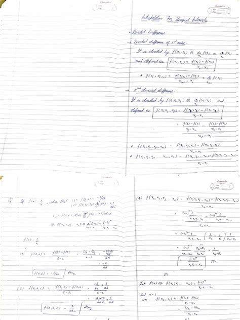 Interpolation For Unequal Intervals Pdf