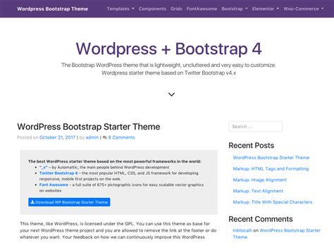 Wp Bootstrap Starter Wordpress Theme Wordpress Org