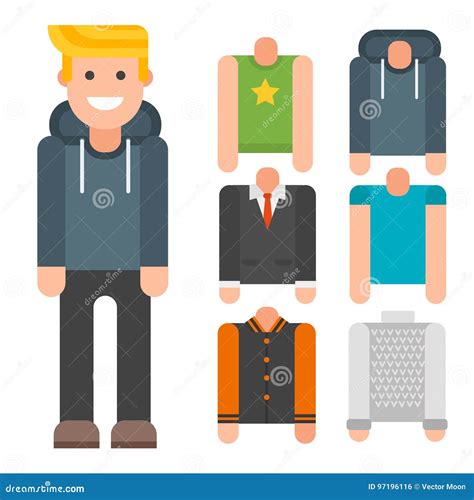 Man Constructor Body Avatar Creator Vector Cartoon Character Creation Spare Parts Spares