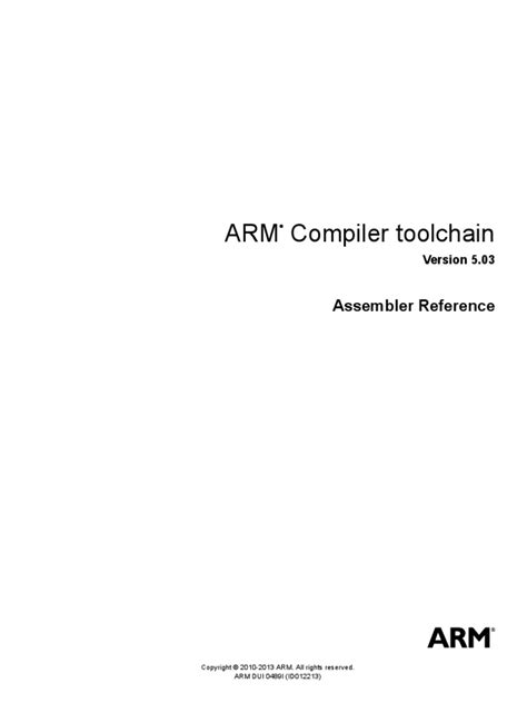 Dui0489i Arm Assembler Reference Pdf Trademark Computing