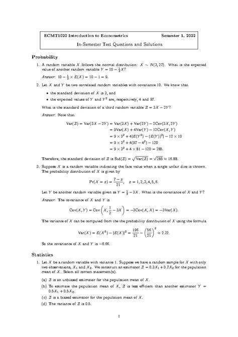 Ecmt1020 2022s1 Midterm Solutions Ecmt1020 Introduction To