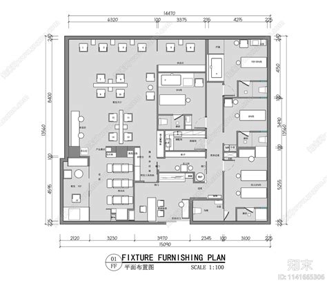 芭尚美容理发店平面布置图施工图下载【id1141665306】知末案例馆