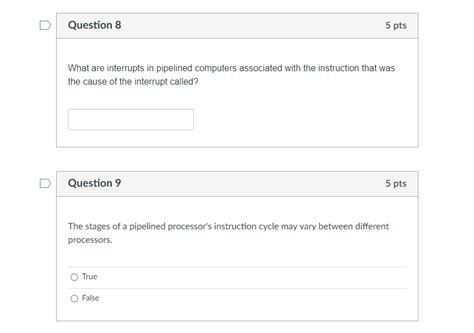 Solved Question 8 5 Pts What Are Interrupts In Pipelined