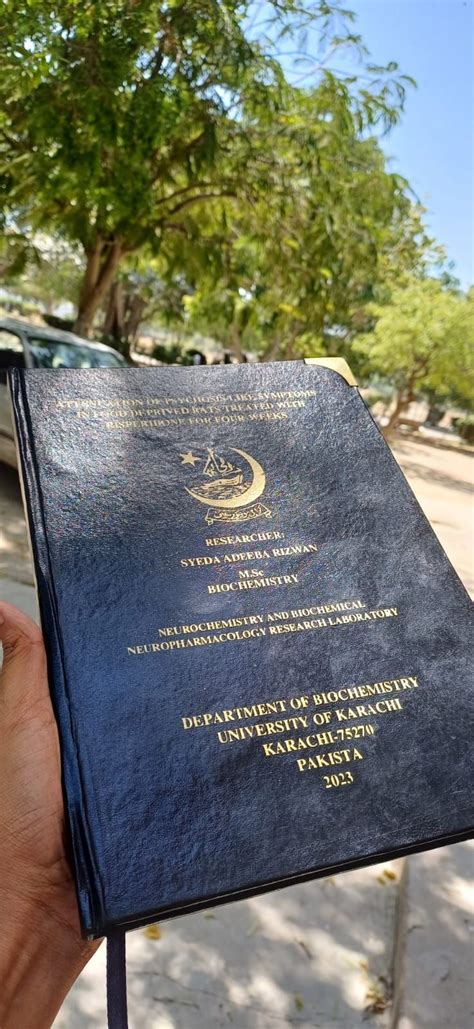 Completed My Thesis On Risperidone Effects Syeda Adeeba Rizwan Posted