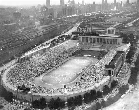 The Original Soldier Field 1950s Stadium Aerial View Vintage