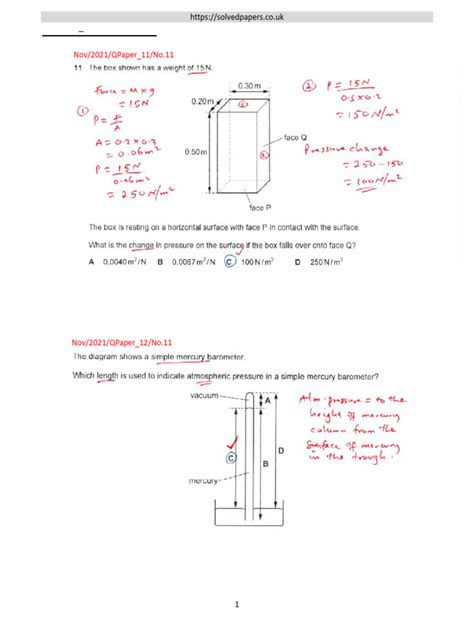 2021 N Pressure Igcse Solved Pdf