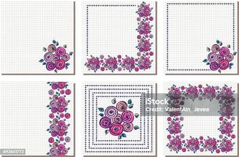 벡터 꽃 프레임 카드 테두리의 집합입니다 인사말 카드입니다 다른 템플릿을 화려한 손으로 그린 꽃과 단풍 그래픽 일러스트입니다 벡터 디자인입니다 카드 공백 및 폼의