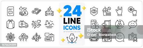 자동차 여행 눈 보호 및 댓글 라인 아이콘의 아이콘 세트 웹앱용 벡터 3차원 형태에 대한 스톡 벡터 아트 및 기타 이미지 3차원 형태 건강관리와 의술 검안 Istock