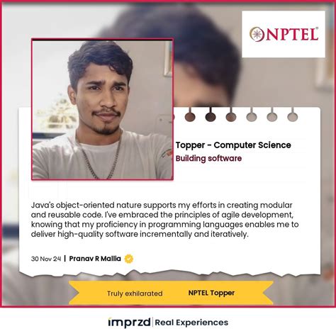 pranav r mallia on linkedin java dsa nptel programming milestone