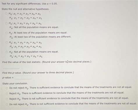 Solved The Following Data Were Obtained For A Randomized