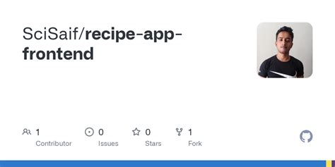 Github Scisaifrecipe App Frontend