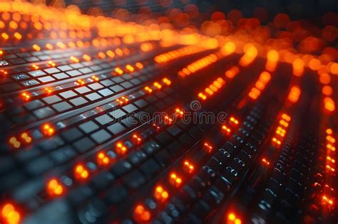 Data Flow Visualization With Glowing Digital Elements For Technology Concepts Generative Ai