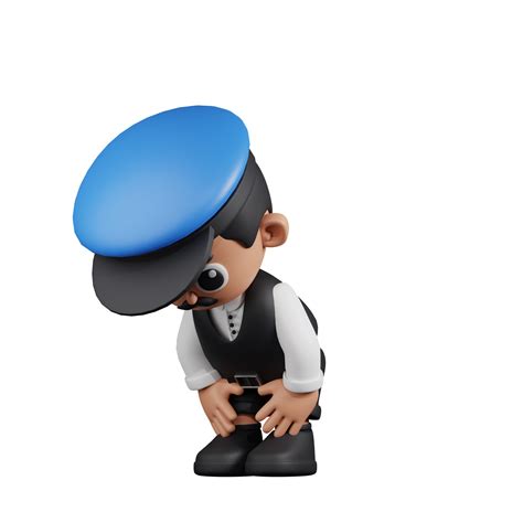 3d Character Driver Taking A Break Pose 3d Render Isolated On
