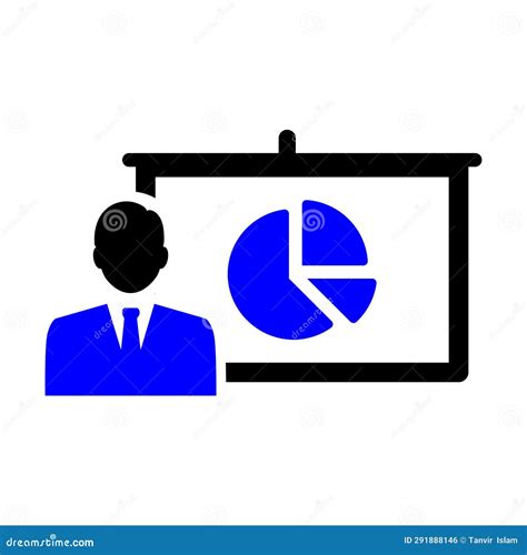 Presenting Pie Chart Report Icon Stock Vector Illustration Of