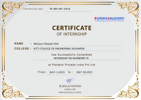 Gouri Patil On Linkedin Successfully Completed Internship On Raspberry Pi