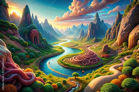 Human Digestive System Organs Landscape Stomach Small Intestine