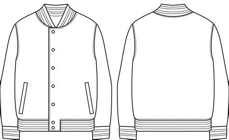 Blank Varsity Jacket Vector Template Vector Art At Vecteezy