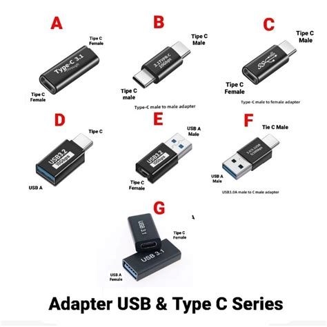 Jual Adapter Converter Serieskonektor Data Dan Power Charger Port Type Tipe C To USB A To Tipe C