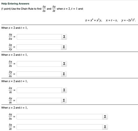solved help entering answers 1 ﻿point ﻿use the chain rule
