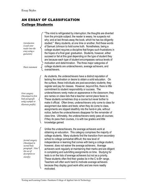 31 Classification Essay Format Most Complete Scholarship