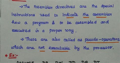 Assembler Directives Of 8086 Microprocessor