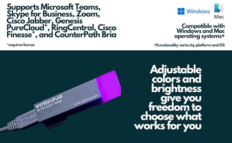 Embrava Blynclight Mini Busy Light For The Office Designed For Monitors And