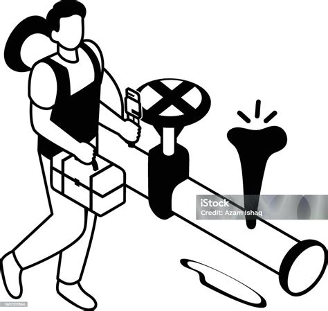스팀 피터 홀딩 도구 상자 벡터 아이소메트릭 디자인 배관공 장비 기호 핸디맨 서비스 작업 기호 위생 기술자 스톡 일러스트레이션 산업용 밸브 개념 근처의 유체 누출 가정용