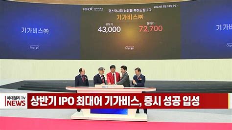 상반기 Ipo 최대어 기가비스 증시 성공 입성 20230524 네이버 Tv