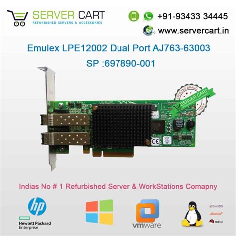 Emulex P B Dual Port Gb Sec Fibre Channel HBA Card ServerCart