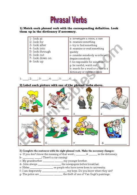 Phrasal Verbs Look Esl Worksheet By Majocar
