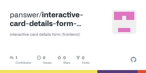 Github Panswerinteractive Card Details Form Frontend Interactive