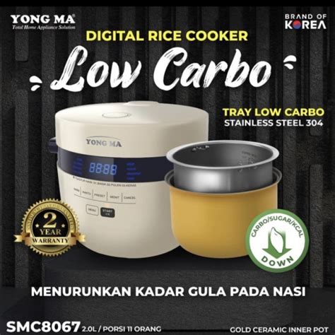 Magic Com Yong Ma [smc 7033][smc 8067] Low Carbo Vantela Official Warranty Shopee Malaysia