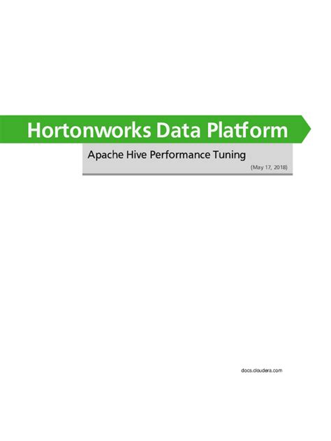 Fillable Online Hortonworks Data Platform Apache Hive Performance